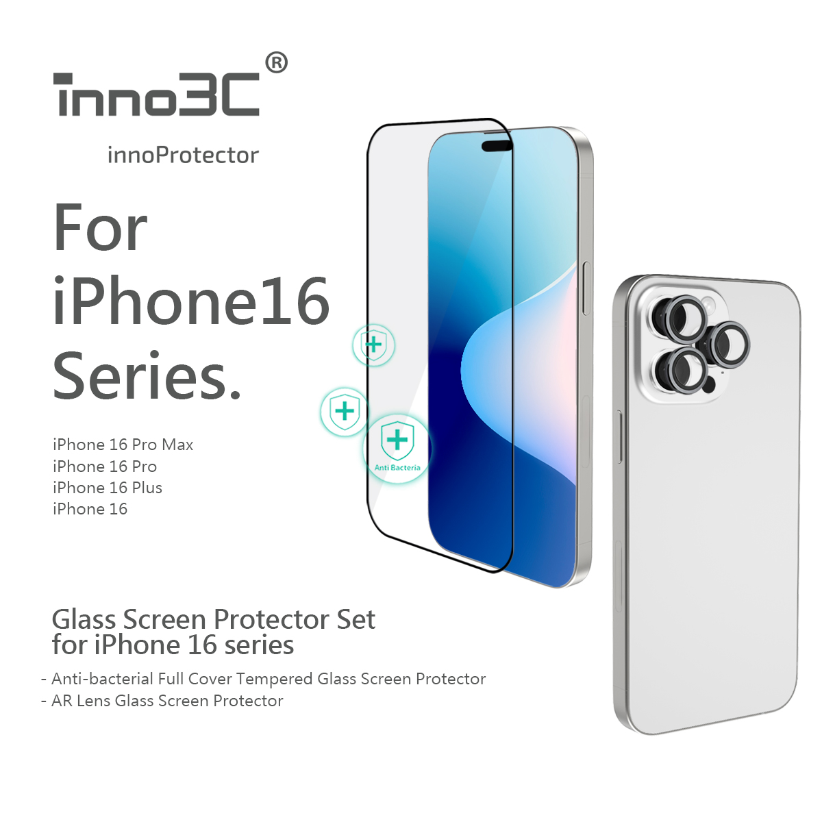 inno3C Glass Screen Protector Set for iPhone 16 series | inno3C ...